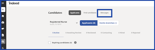 How to send messages and schedule interviews with candidates